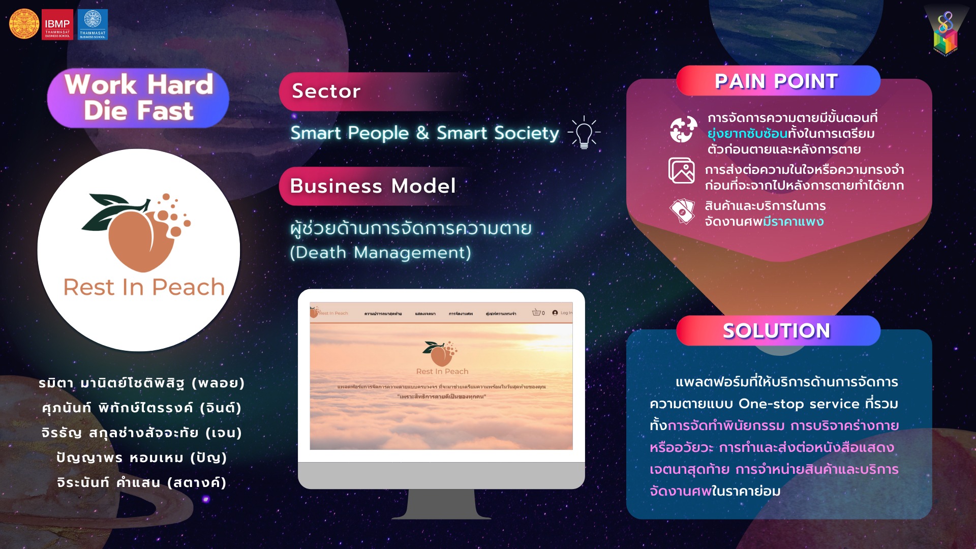 Thammasat students creates the ‘Rest in Peach’ business model, winning ...
