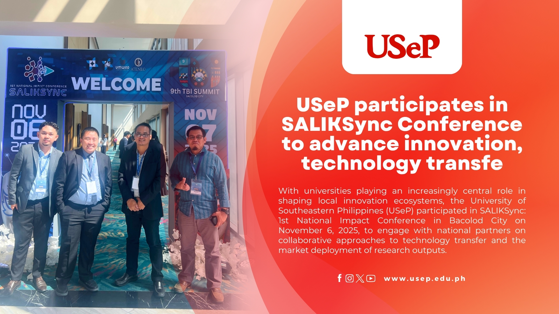 USeP Advances Innovation and Technology Transfer at SALIKSync ...
