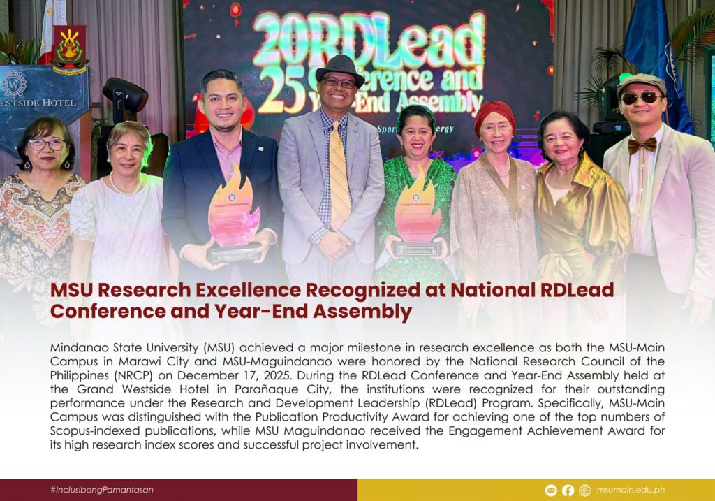 Mindanao State University Achieves Research Excellence Award at ...